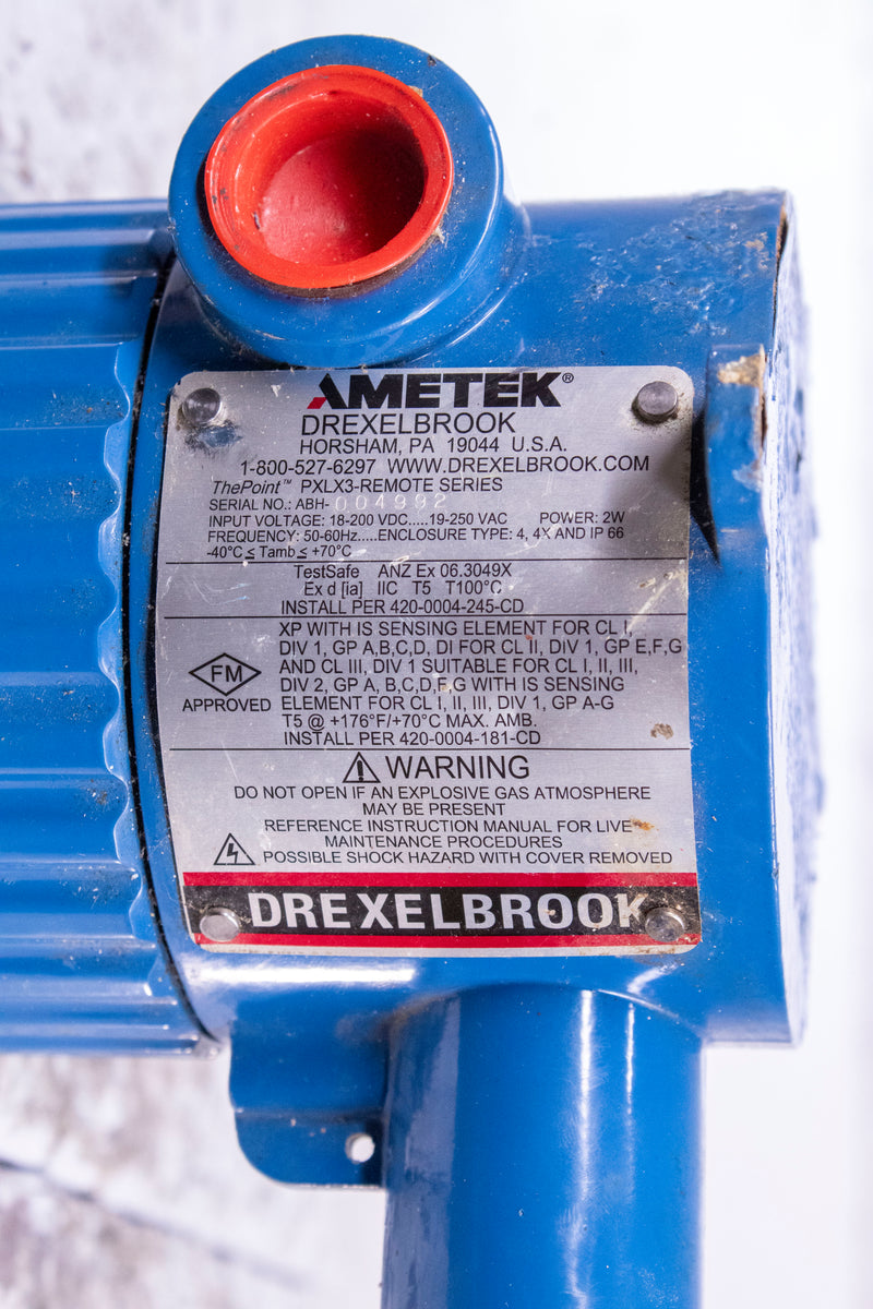 Ametek Drexelbrook PXLX3-REMOTE SERIES Level Switch – Hydraulic Junkyard