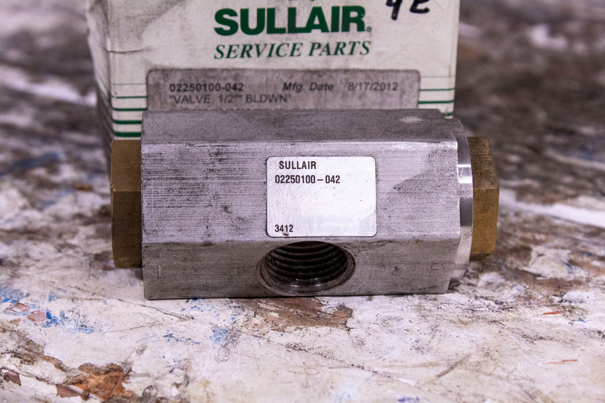 SULLAIR 02250100-042 VALVE, 1/2' BLDWN – Hydraulic Junkyard
