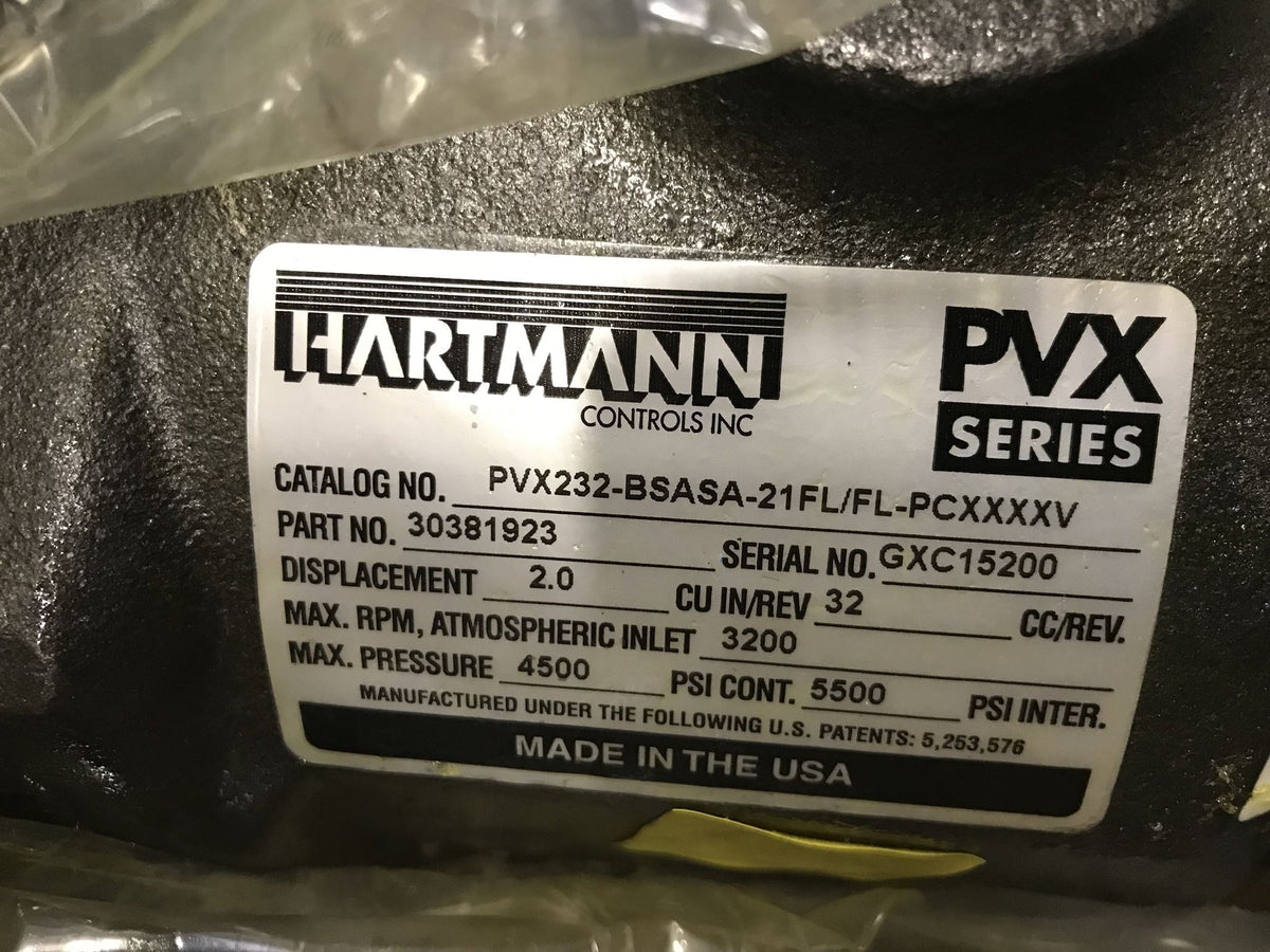 Hartmann PVX Pump PVX232-BSASA-21FL/FL-PCXXXXV 30381923 – Hydraulic ...