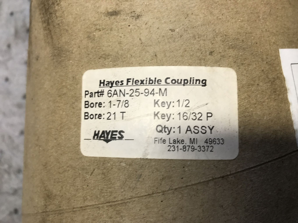 Hayes Flexible Coupling Spline Lock 6AN-25-94-M 60 – Hydraulic Junkyard