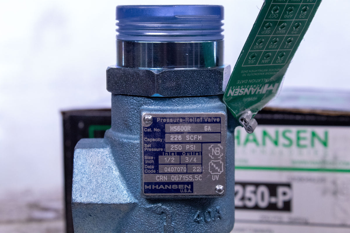 Hansen Technologies H5600R/250-P Pressure Relief Valve Pop-Eye Refrige ...