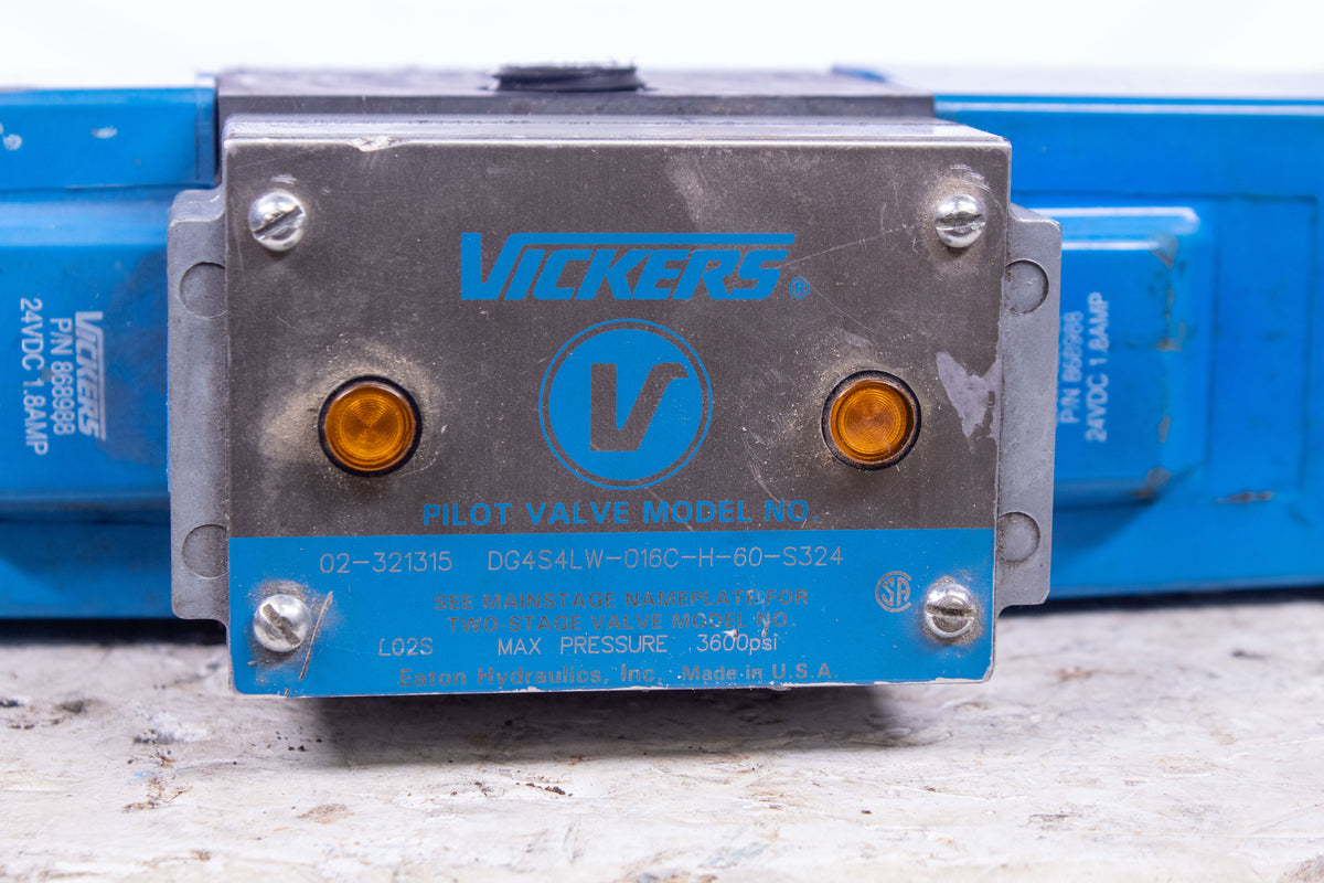 Vickers Pilot Valve DGS4LW-016C-H-60-S324 02-321315 – Hydraulic Junkyard