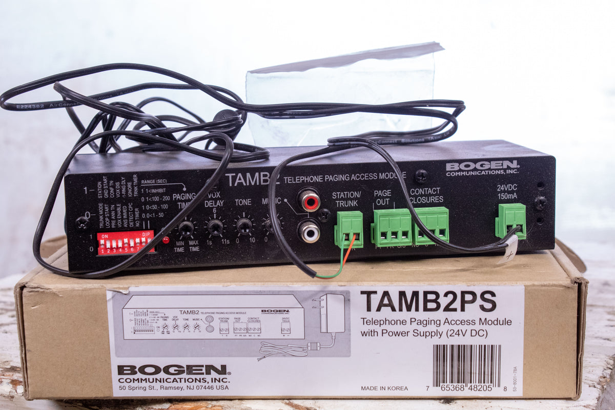 Bogen TAMB2PS Telephone Paging Access Module w/Power Supply in box ...